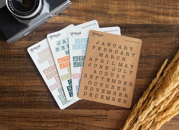 Months Calendar Sticker Sheet V.7 for Bullet Journals and - Etsy