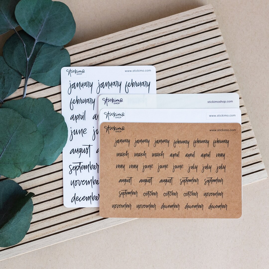 Months Calendar Sticker Sheet (regular and Small Versions) V.8 for ...