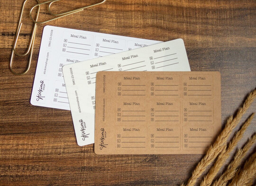 Daily Meal Plan Box Sticker Sheet for Planners Notes and - Etsy