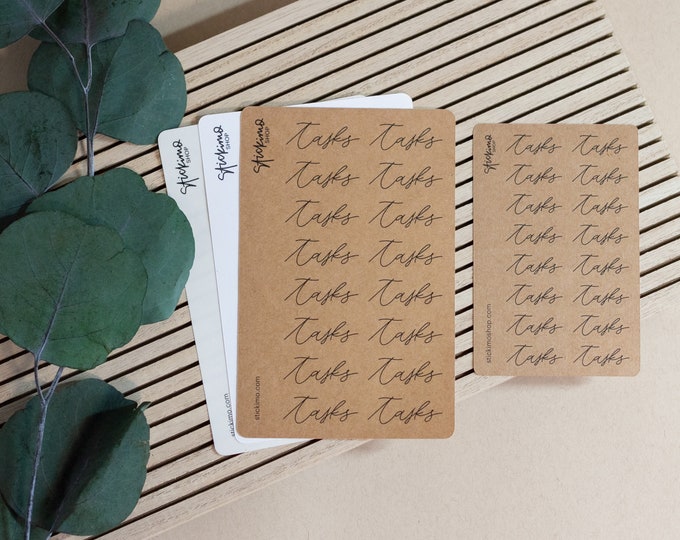 Tasks Cursive Stickers for Planners and Bullet Journals–in Kraft ...