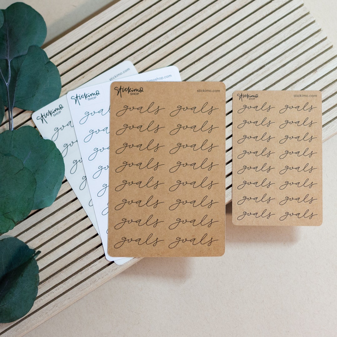 Daily Goals Stickers for Planners and Bullet Journalsin Kraft, Premium ...