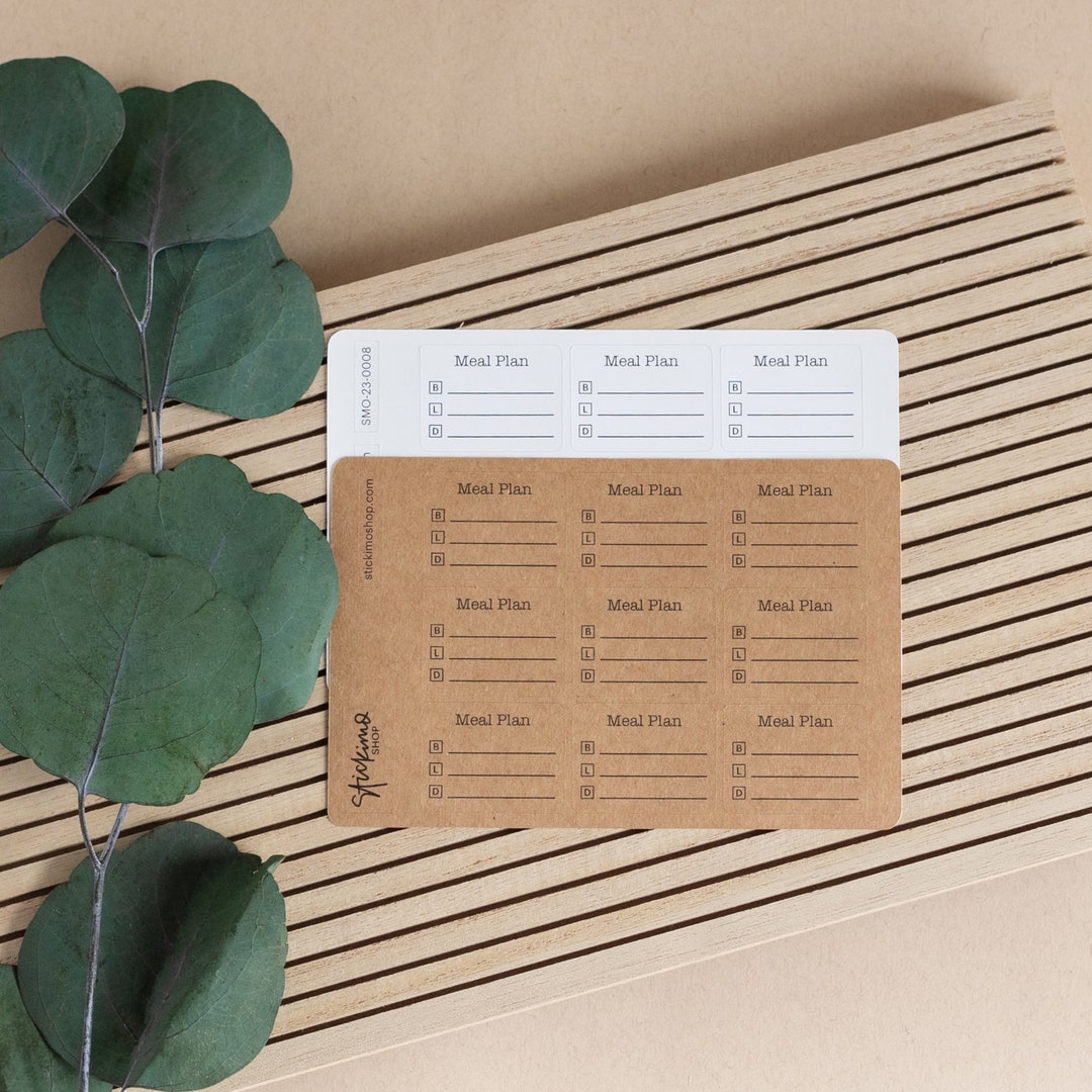 Daily Meal Plan Box Sticker Sheet for Planners, Notes, and Bullet ...
