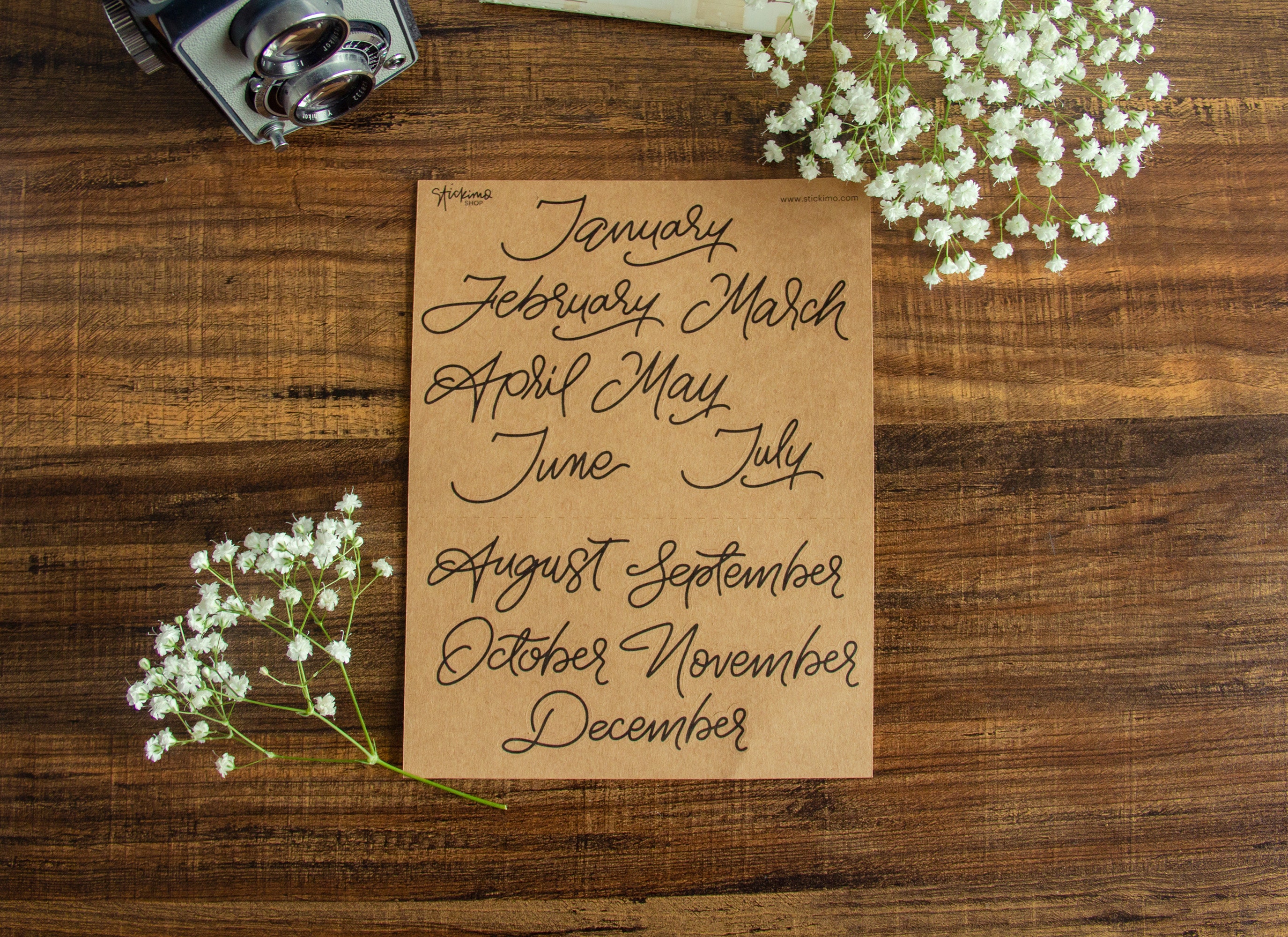 Months Calendar Sticker Sheet V.1 for Bullet Journals and - Etsy