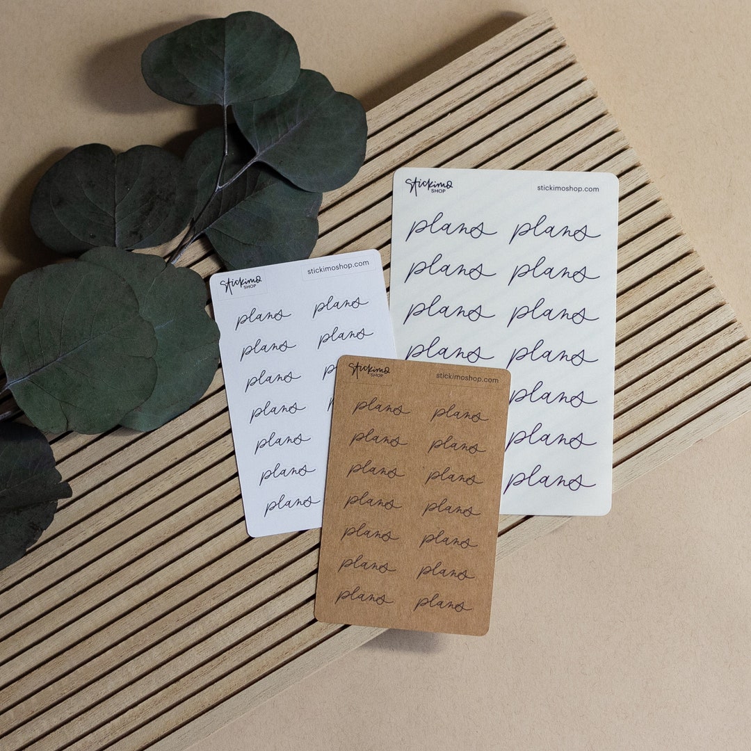 Plans Cursive Header Sticker Sheet for Planners, Bullet Journals, and ...