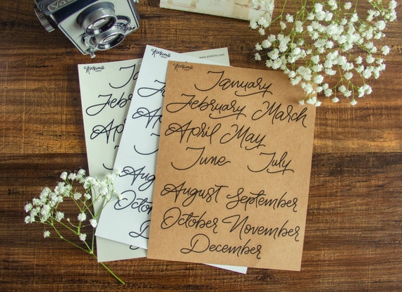 Months Calendar Sticker Sheet V.1 for Bullet Journals and | Etsy