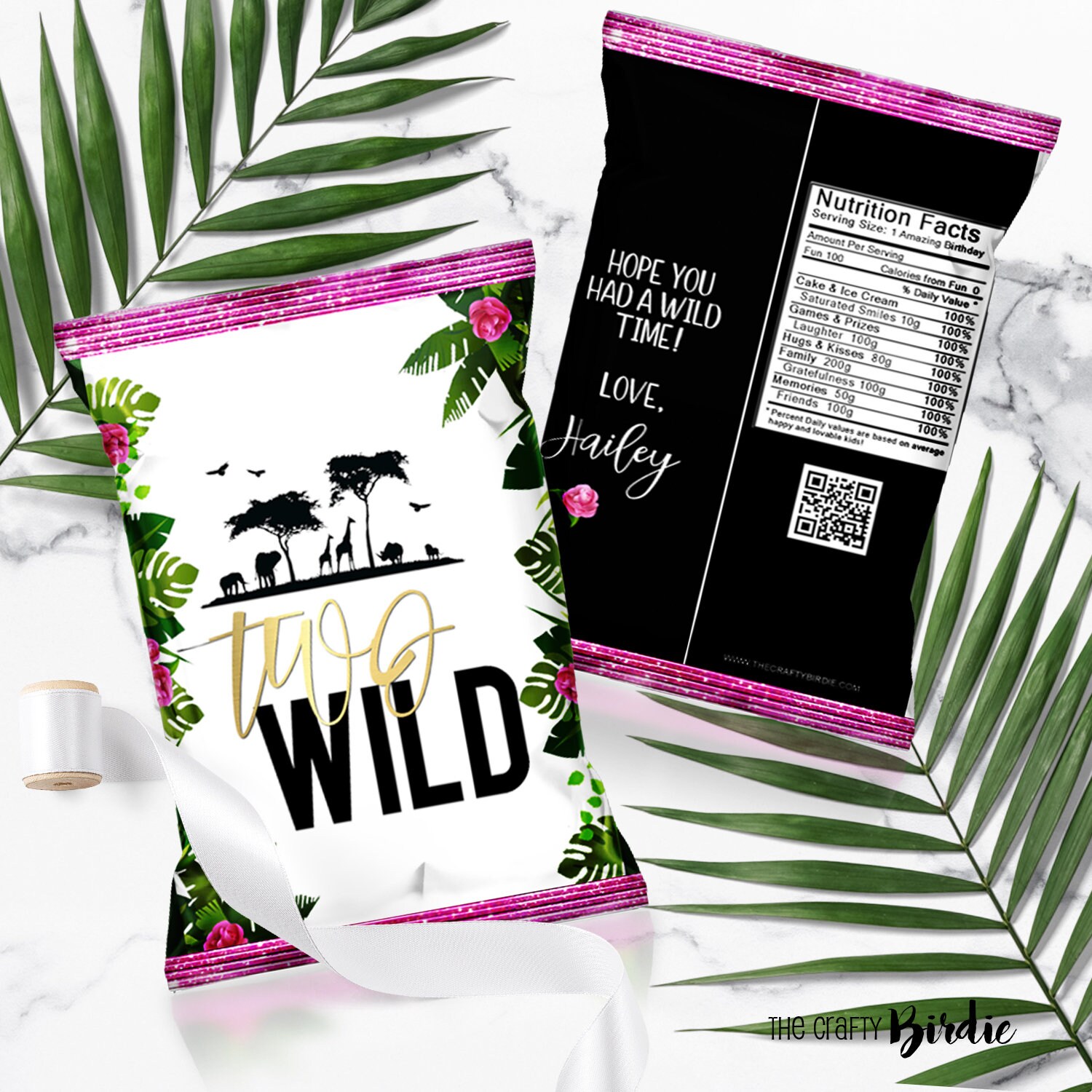Two Wild Favor Bag Wild One Chip Bags Wild Safari Party | Etsy