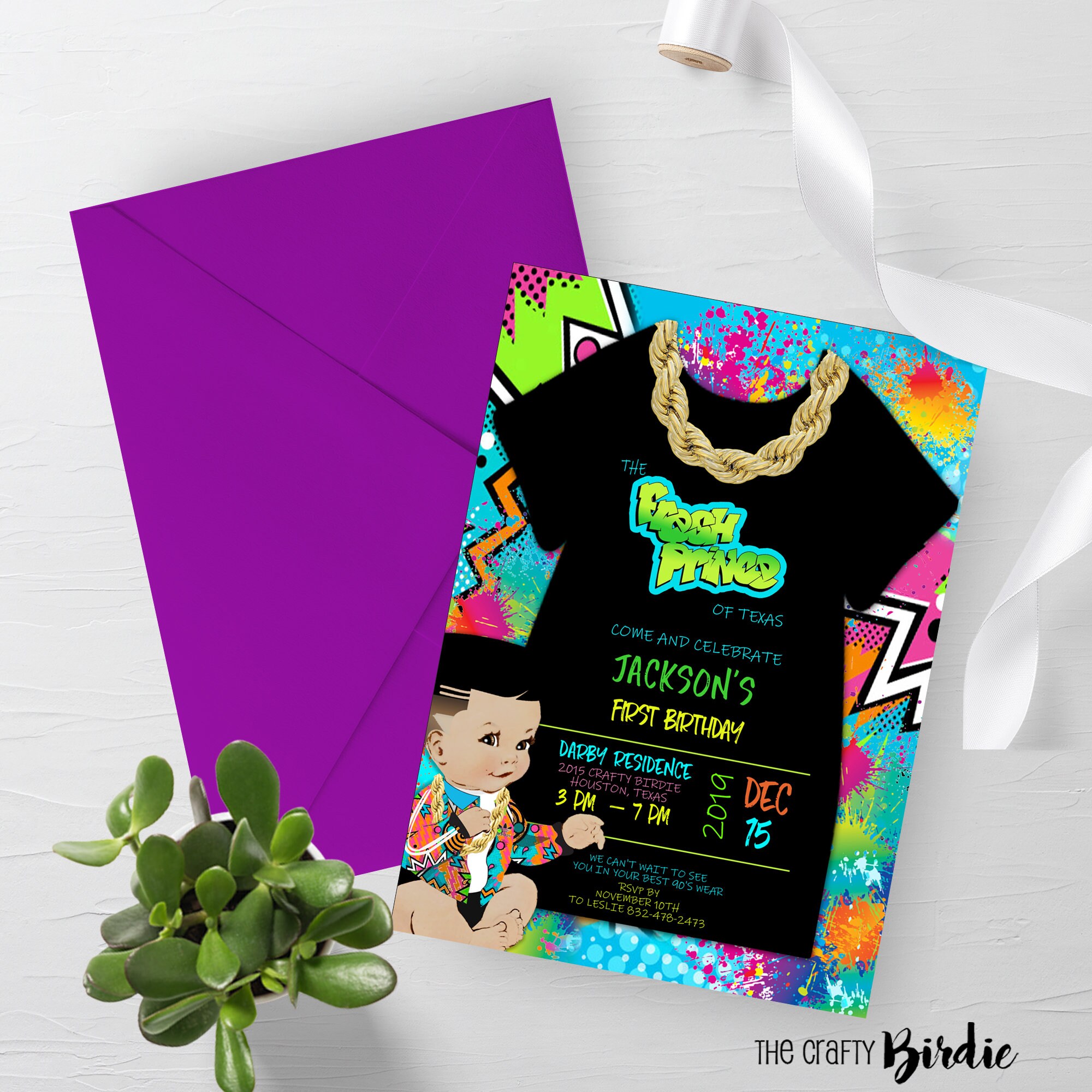 EDITABLE Fresh Prince Birthday Invite 90s Birthday | Etsy