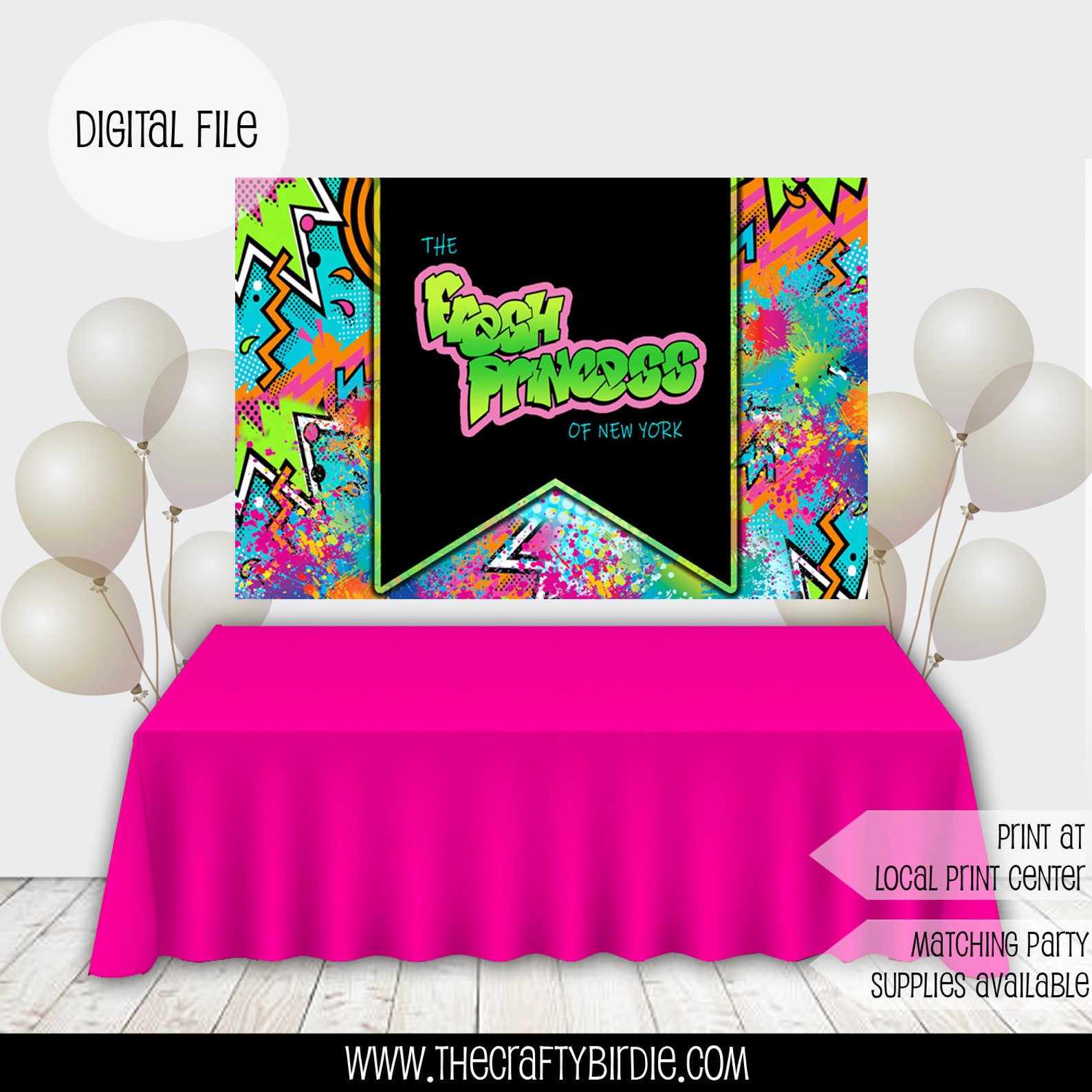 Fresh Princess Banner, Backdrop Banner Step and Repeat, 90s Throwback ...