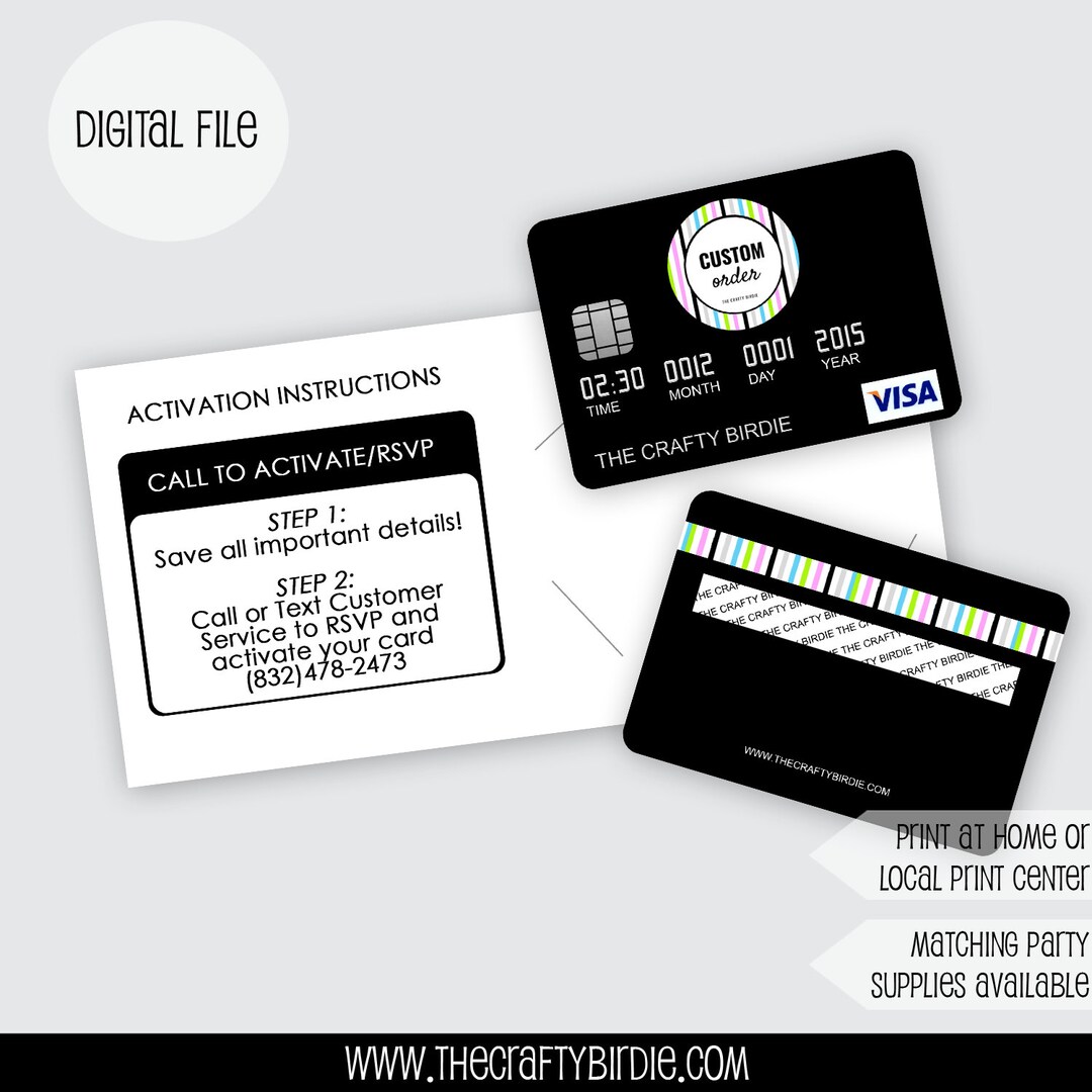Custom Credit Card Invite - Etsy