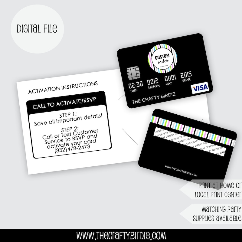 Credit Card Invitation - Etsy