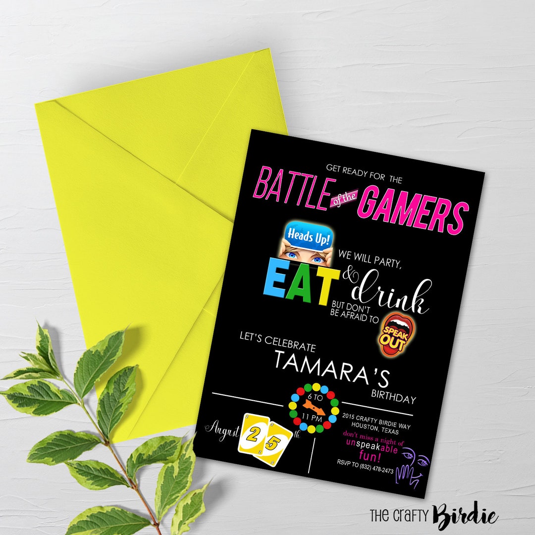 Game Invitation, Game Birthday Party Invitation, Coed Birthday Party ...