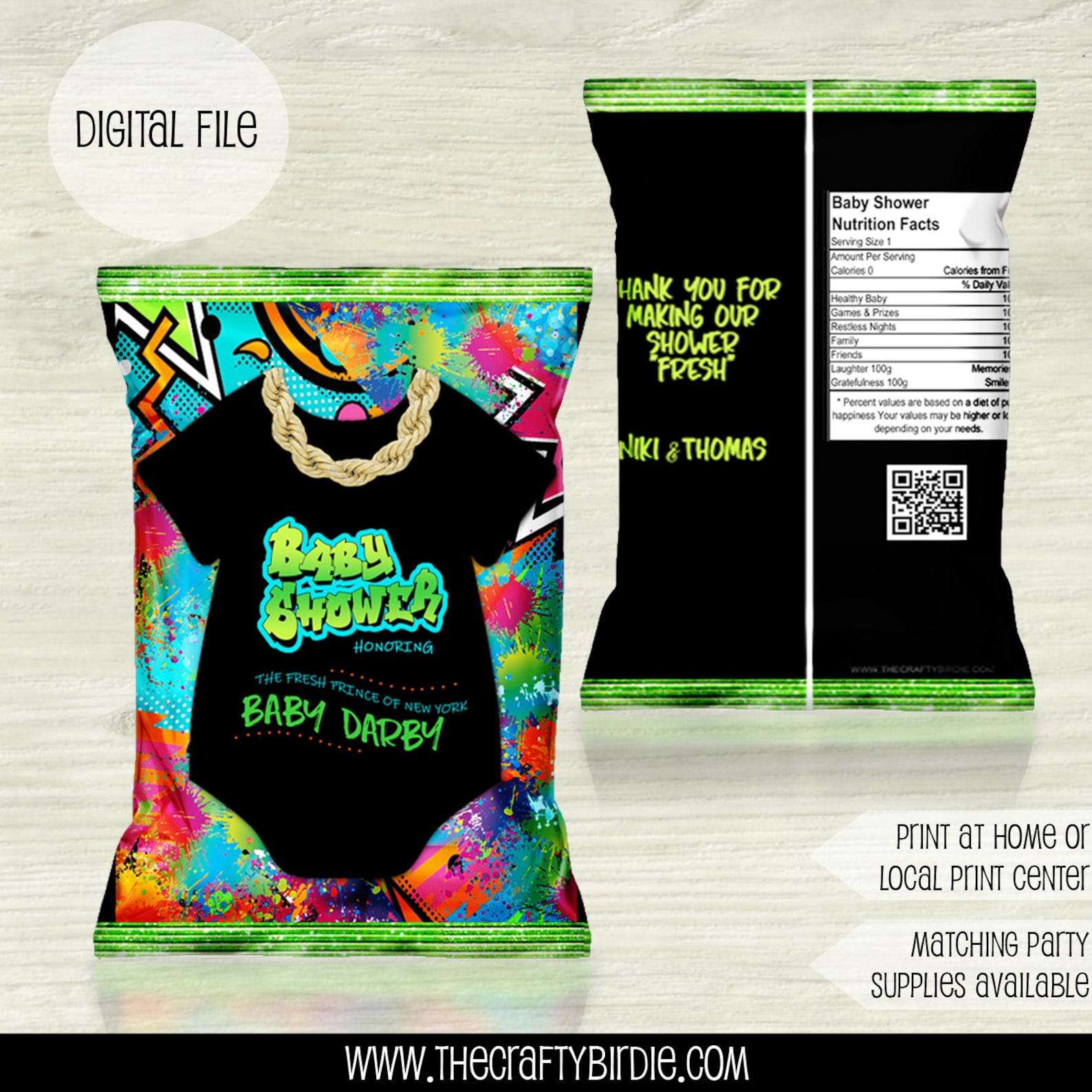 Fresh Prince Chip Bag, Hip Hop Party, 90s Theme, Throwback Party Decor ...