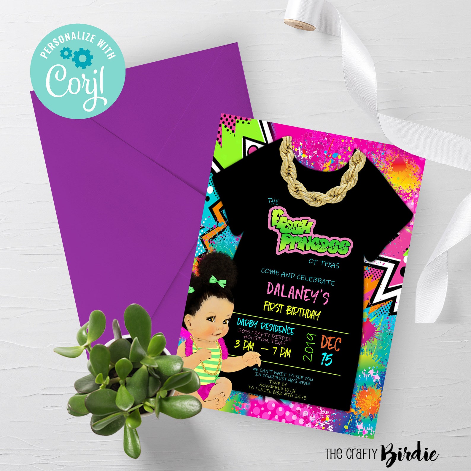 EDITABLE, Fresh Princess Birthday Invite, 90s Birthday Invitation, Hip ...