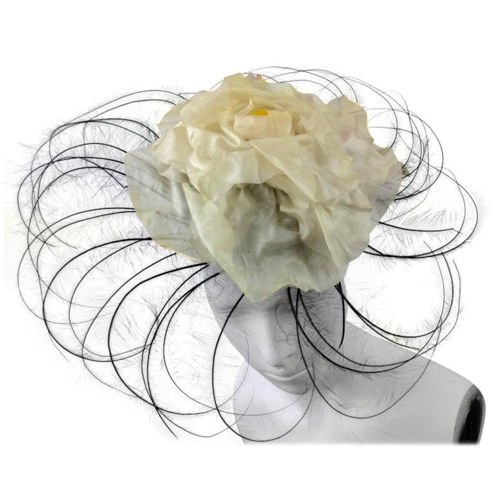 Dramatic Bes Ben Pinwheel Hat With Shaved Feathers. 1950's. - Etsy