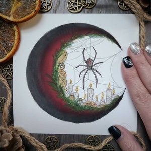 Yule Spider Painting / Art Print / Winter Witch / Yule Decor / Yule Art ...