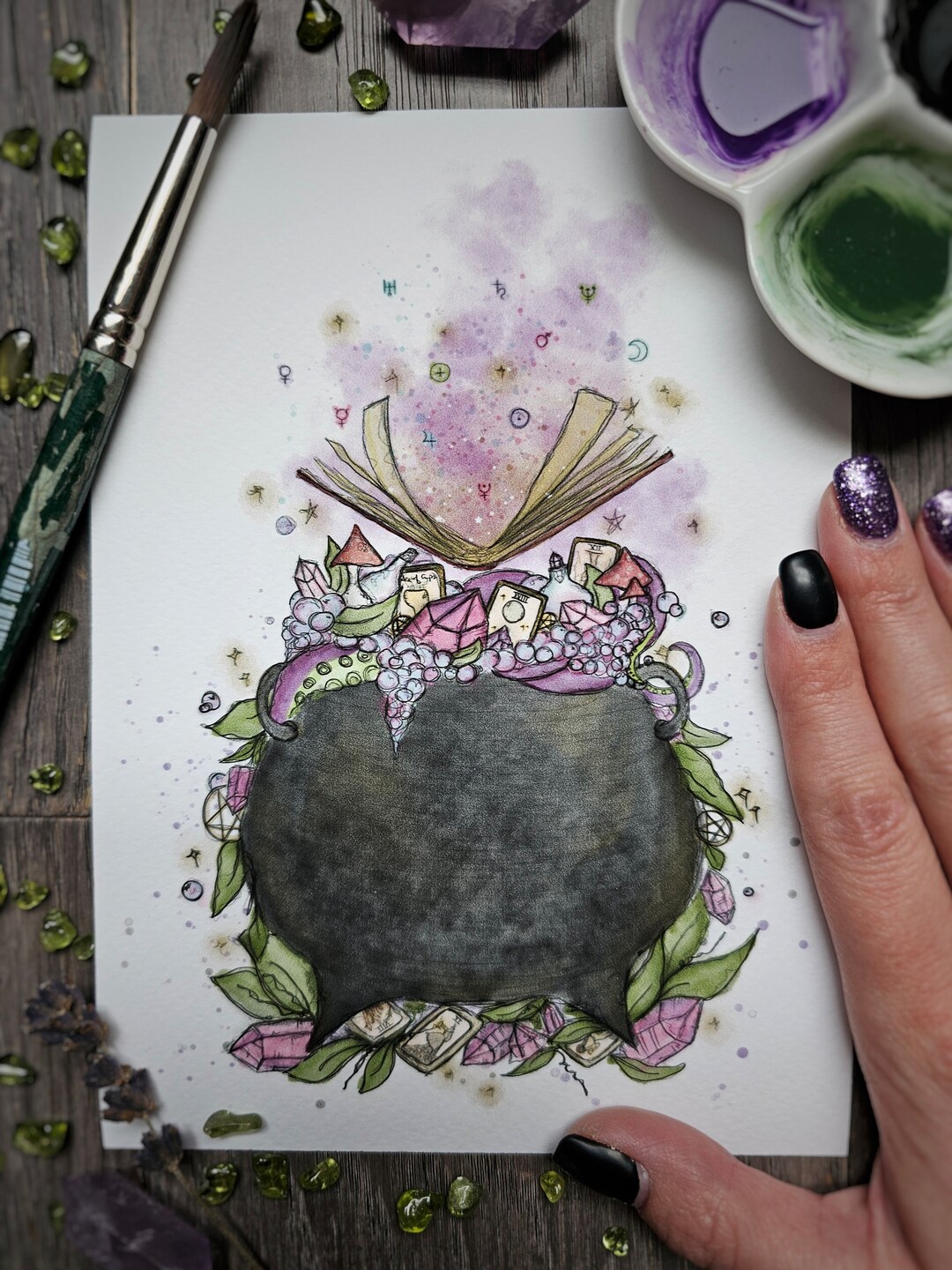 Magic Cauldron Painting / Art Print / Cottagecore / Painting / Witchy ...