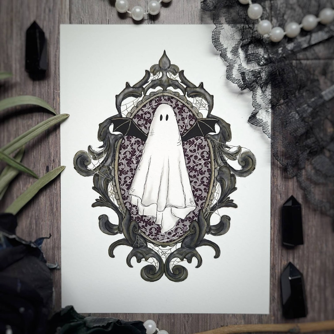 Gothic Ghost Painting / Art Print / Goth Decor / Ghost Art / Halloween ...
