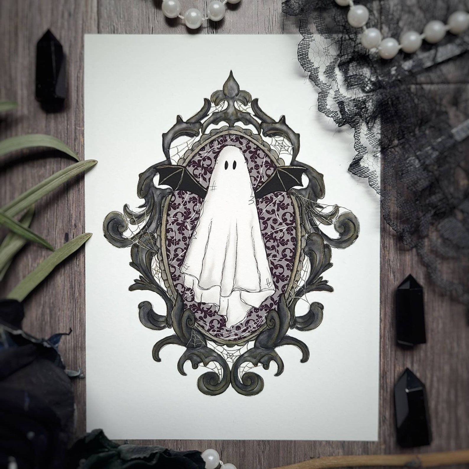 Gothic Ghost Painting / Art Print / Goth Decor / Ghost Art / - Etsy