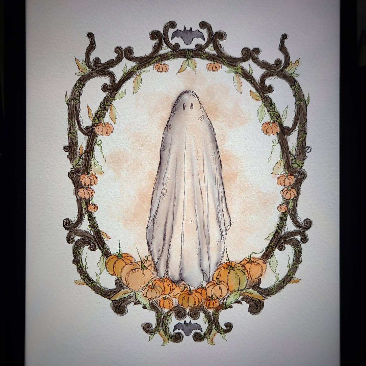 Ghost of Pumpkins Past Art Print / 5x7 / 8x10 / Autumn / Halloween ...
