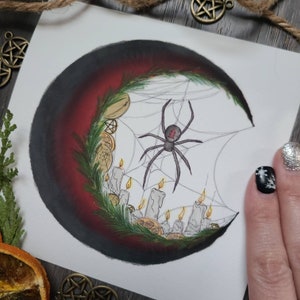 Yule Spider Painting / Art Print / Winter Witch / Yule Decor / Yule Art ...