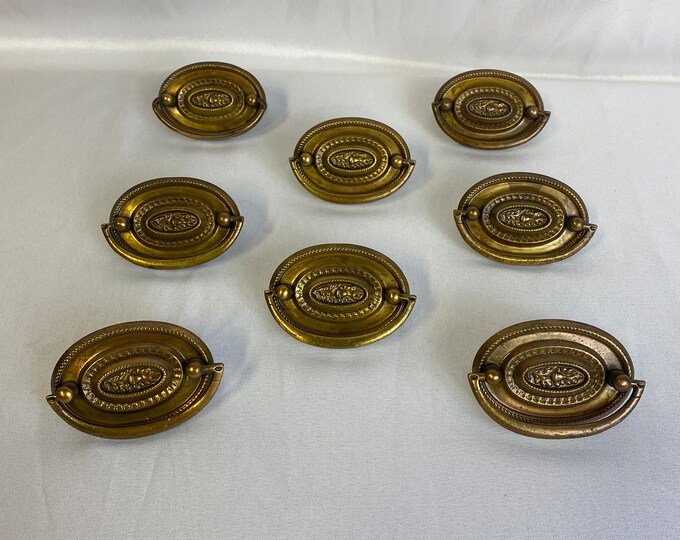 8 Antique Heppelwhite Style Embossed Drawer Pulls - Acorn Motif. 2" on ...
