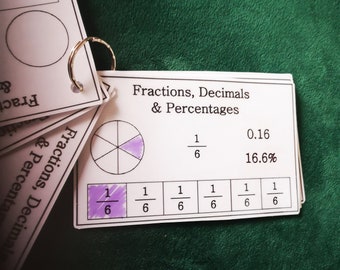 Fractions Flash Cards - Etsy
