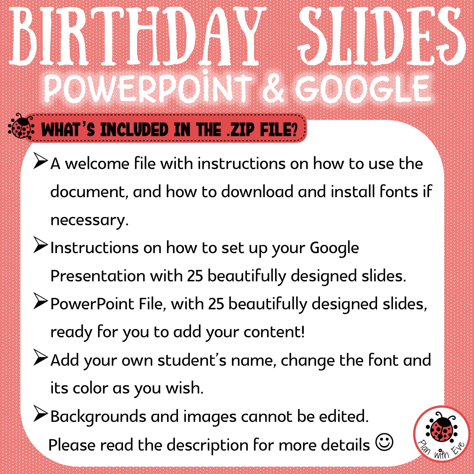 BIRTHDAY SLIDES Power Point and Google Slides Presentation Template ...
