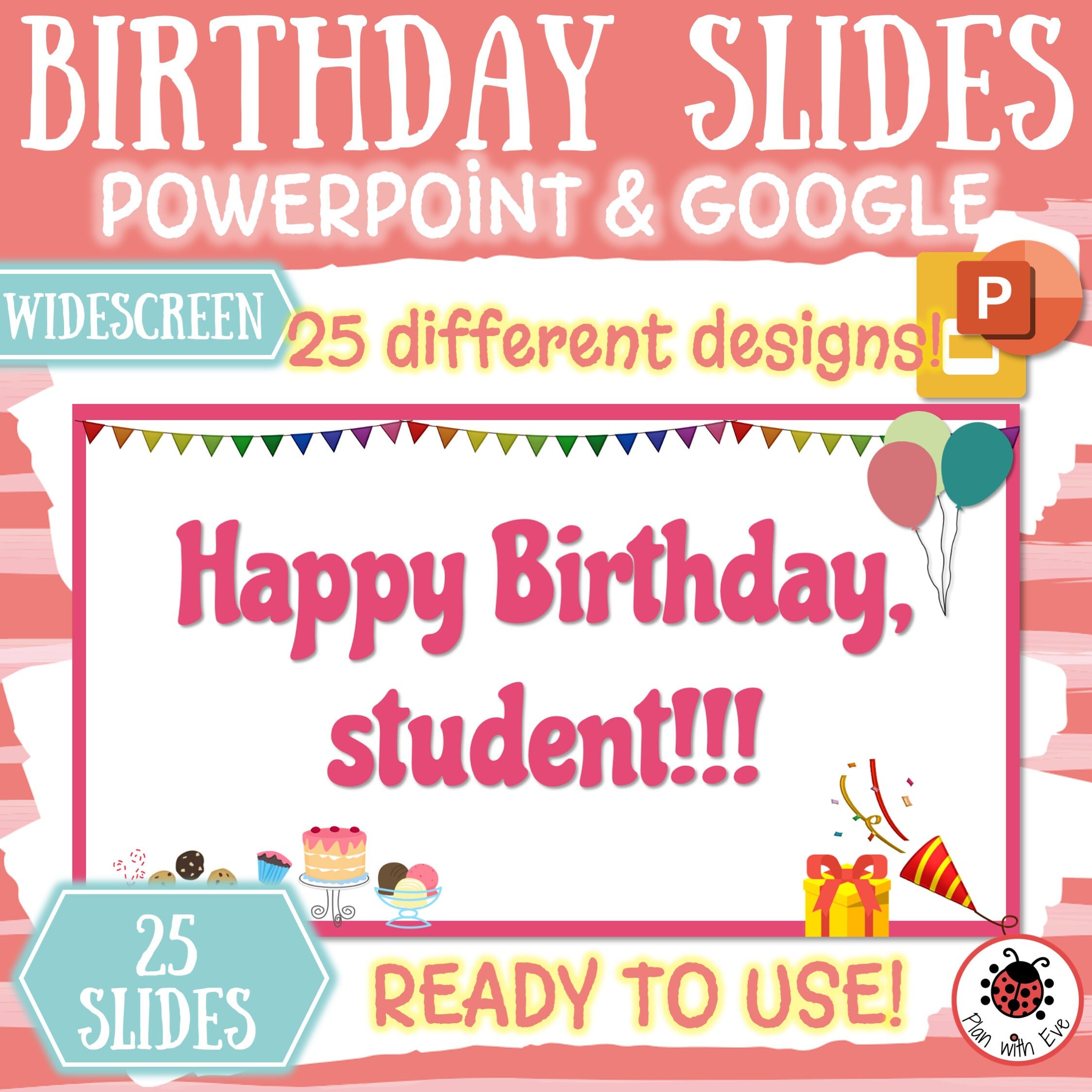 BIRTHDAY SLIDES Power Point and Google Slides Presentation Template ...