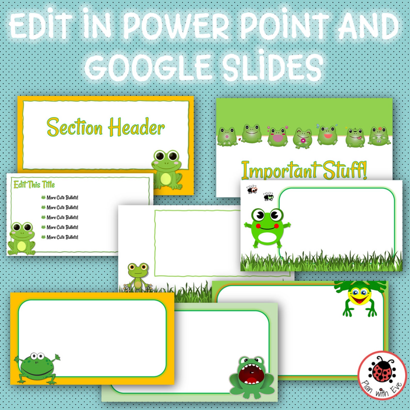 FROGS TOADS ANIMAL Cute Power Point & Google Slides Presentation ...