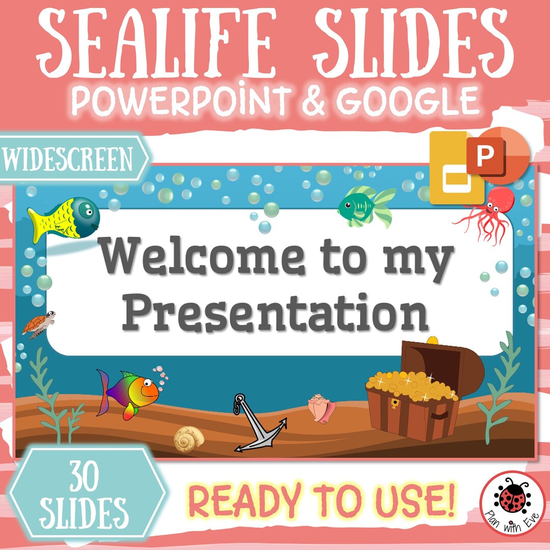 SEALIFE MARINA FISH Cute Power Point & Google Slides Presentation Template | 30 Widescreen ...