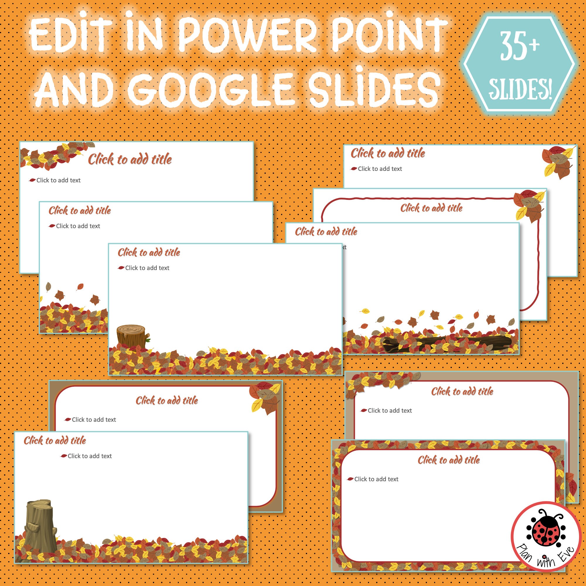 Beautiful FALL Powerpoint / Google Slides Template Widescreen Add Your ...