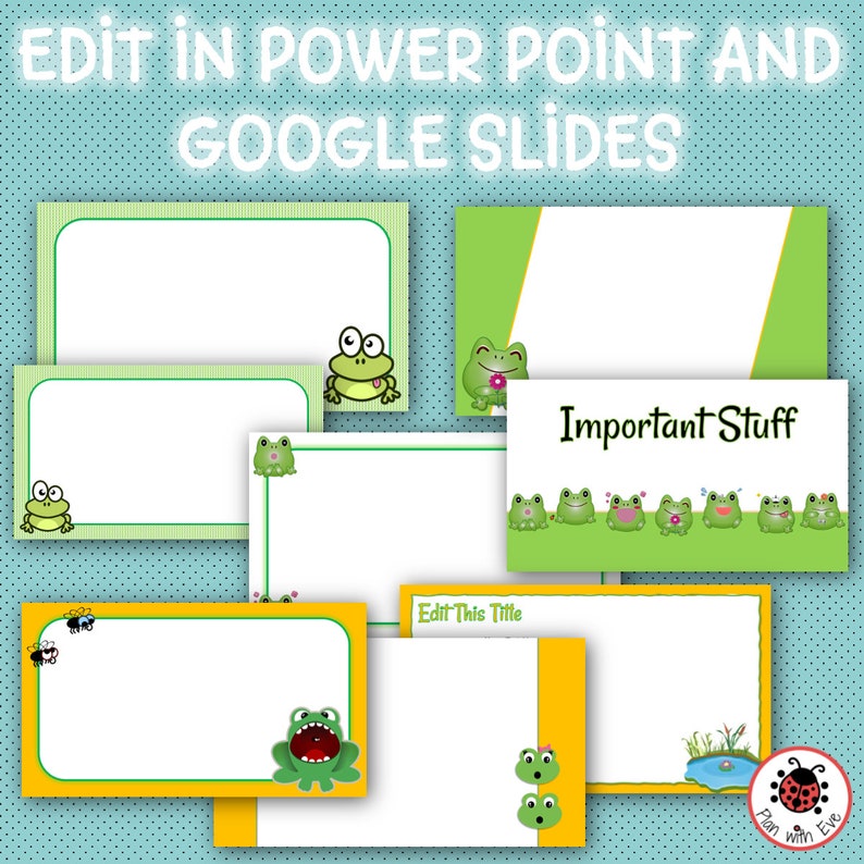 FROGS TOADS ANIMAL Cute Power Point & Google Slides Presentation ...
