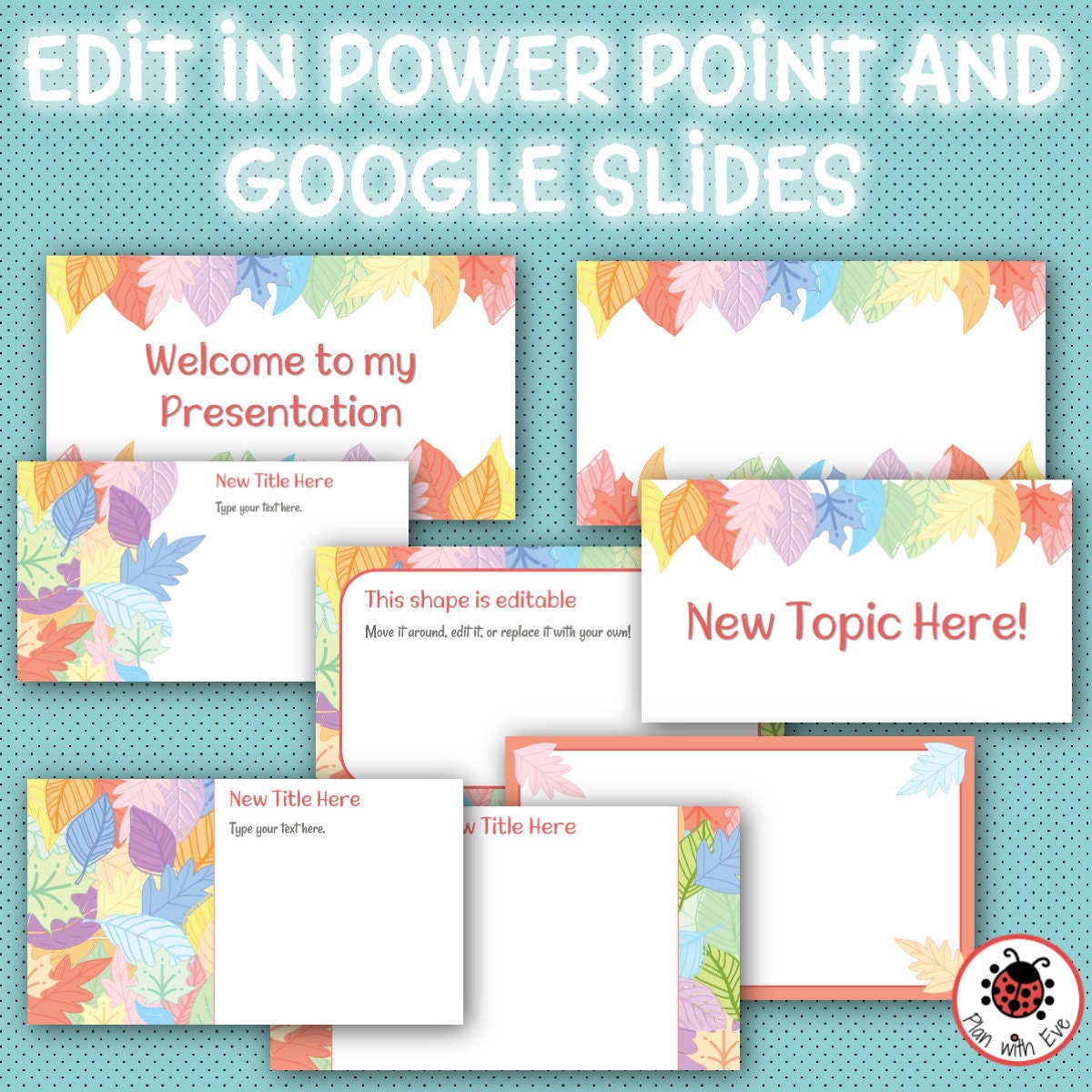 LEAVES FALL LEAF Cute Power Point & Google Slides Presentation Template ...
