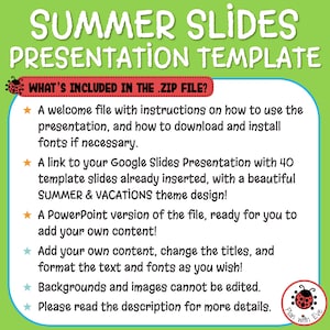 SUMMER Cute Power Point and Google Slides Presentation Template | 40 ...