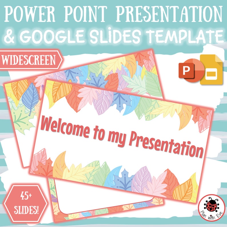 LEAVES FALL LEAF Cute Power Point & Google Slides Presentation Template ...