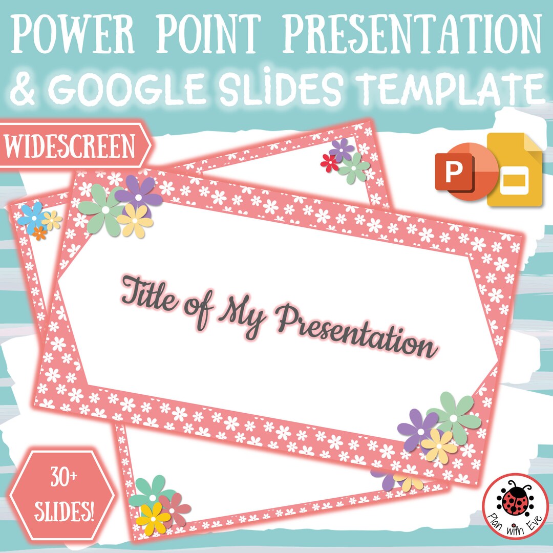 Cute Powerpoint / Google Slides Template Widescreen - Etsy