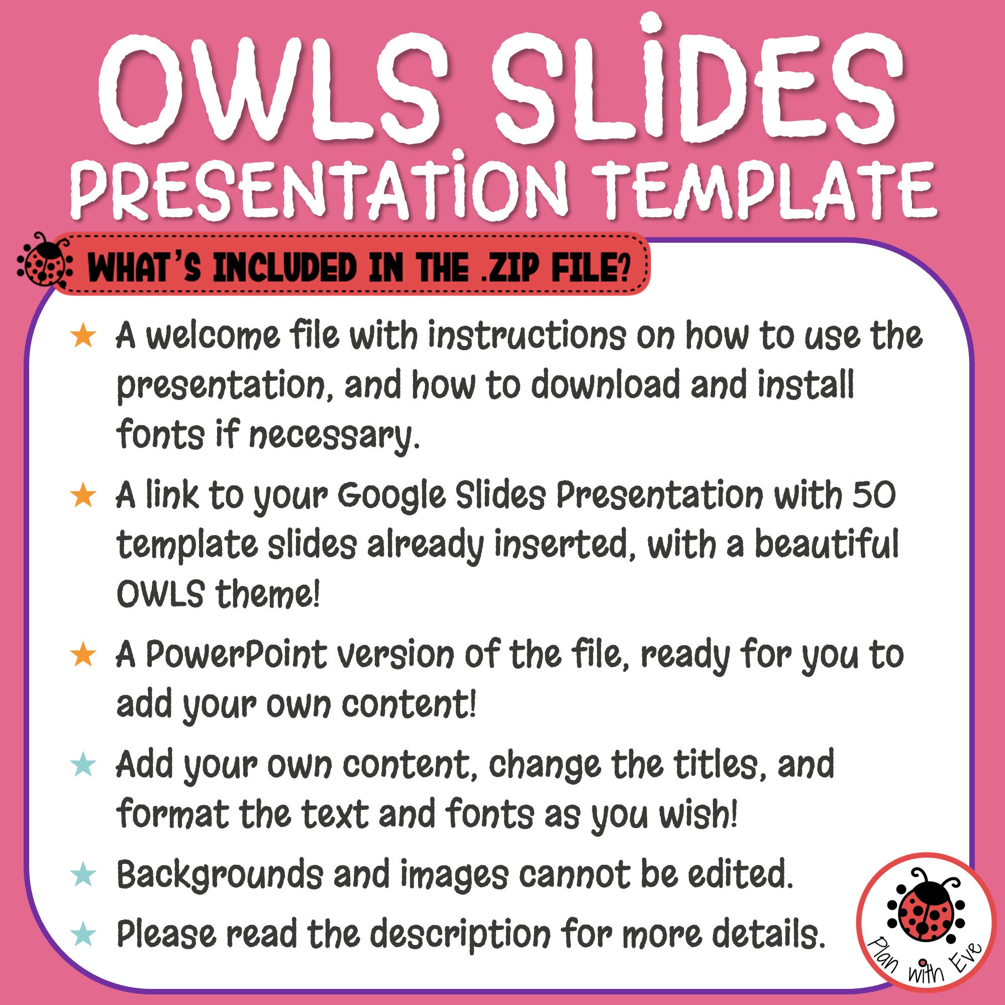 OWLS Cute Power Point and Google Slides Presentation (Instant Download ...
