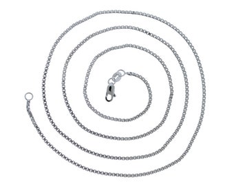 14K White Gold Box Chain, Solid 14k Gold, Fine White Gold Box Necklace ...