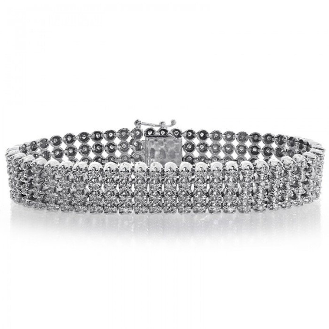 8.15 Carat Mens Toni Diamond Bracelet 14K White Gold 4 Rows - Etsy