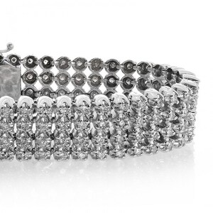 8.15 Carat Mens Toni Diamond Bracelet 14K White Gold 4 Rows - Etsy