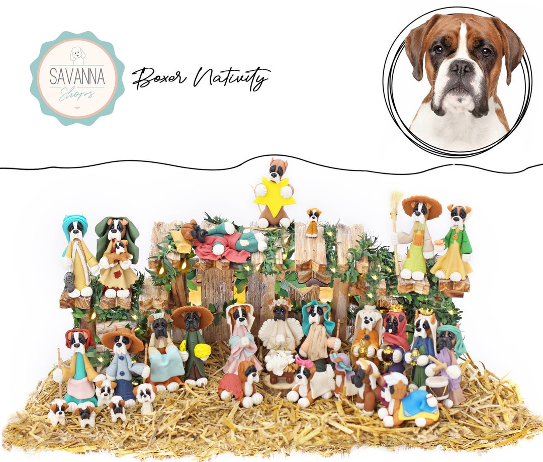 Handmade Boxer Dog Nativity Set: Dog Lover Gift - Etsy