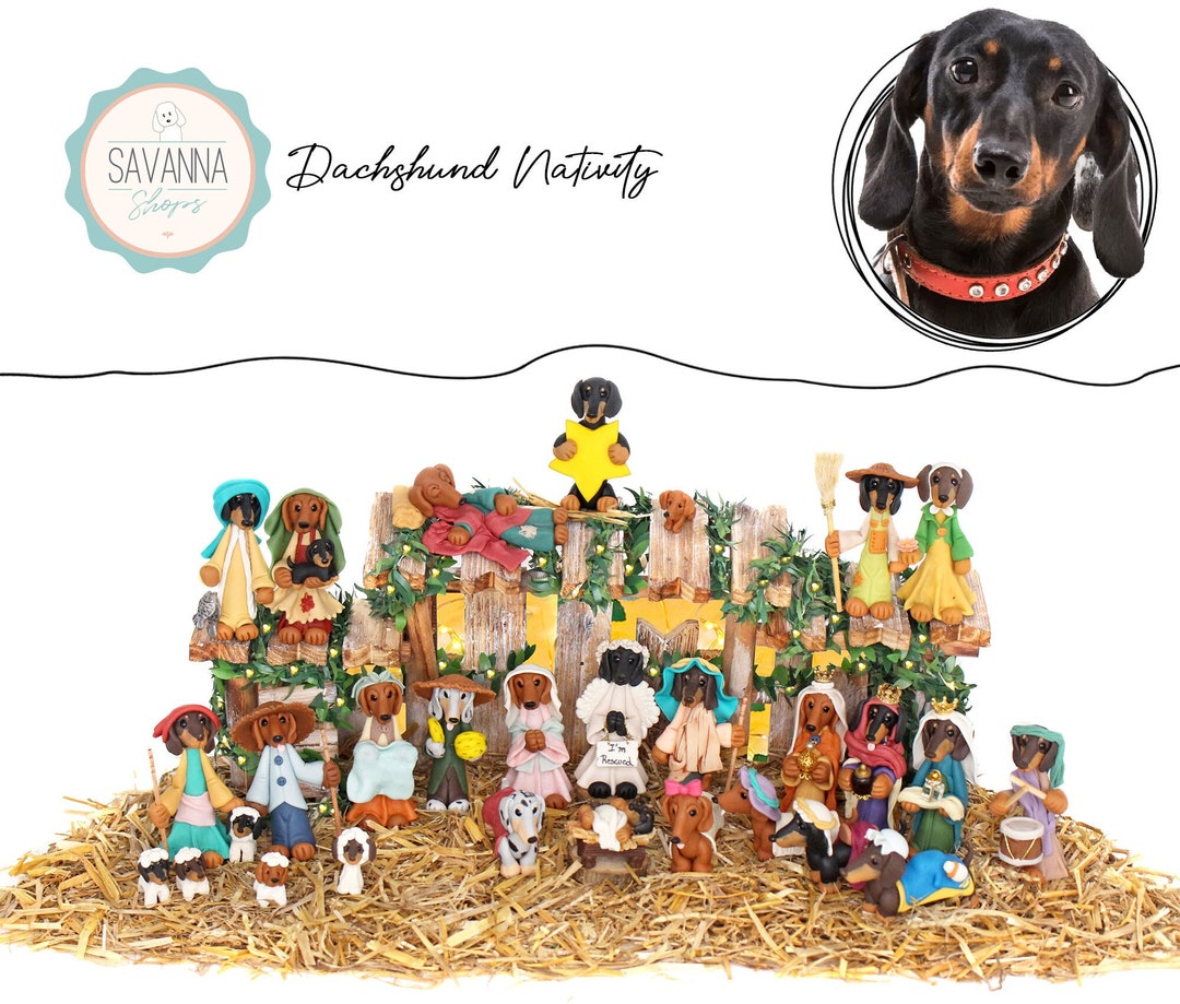 Handmade Dachshund Dog Nativity Set: Dog Lover Gift - Etsy