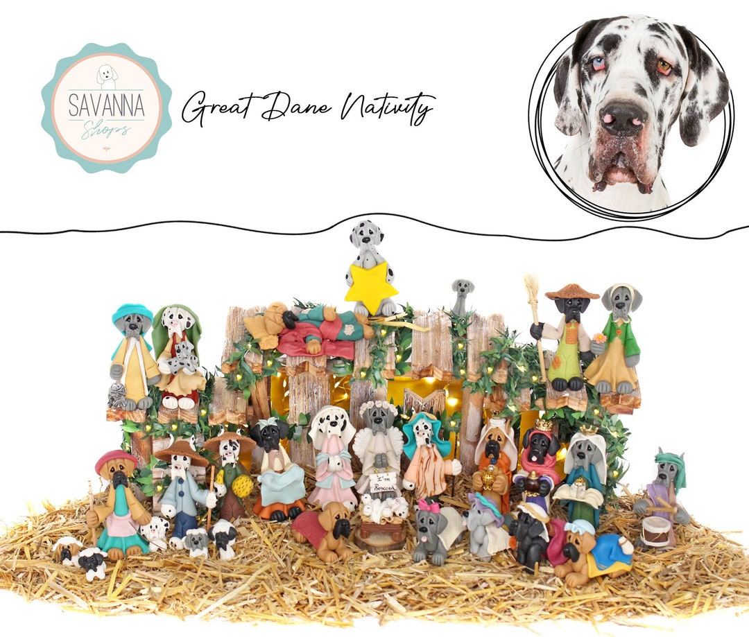 Handmade Great Dane Dog Nativity Set: Dog Lover Gift - Etsy