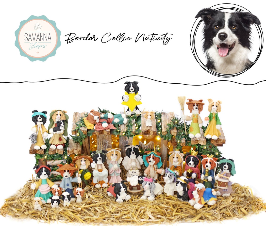Handmade Border Collie Dog Nativity Set: Dog Lover Gift - Etsy