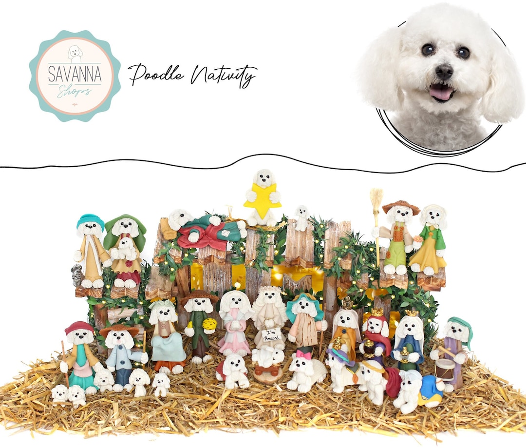 Handmade Poodle Dog Nativity Set: Dog Lover Gift - Etsy