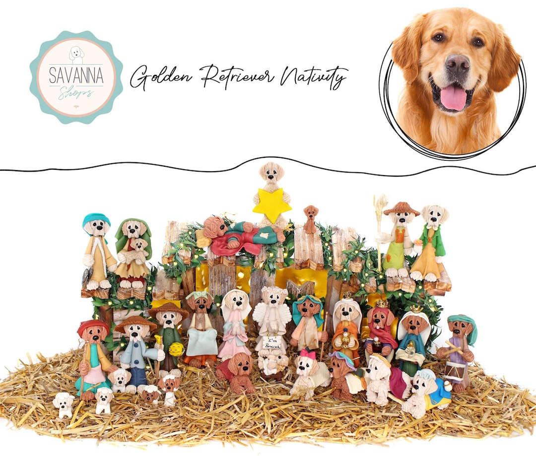 Handmade Golden Retriever Dog Nativity Set: Dog Lover Gift - Etsy