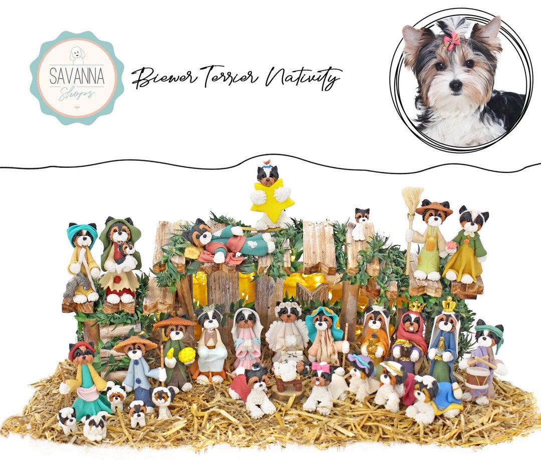 Handmade Biewer Terrier Dog Nativity Set: Dog Lover Gift - Etsy
