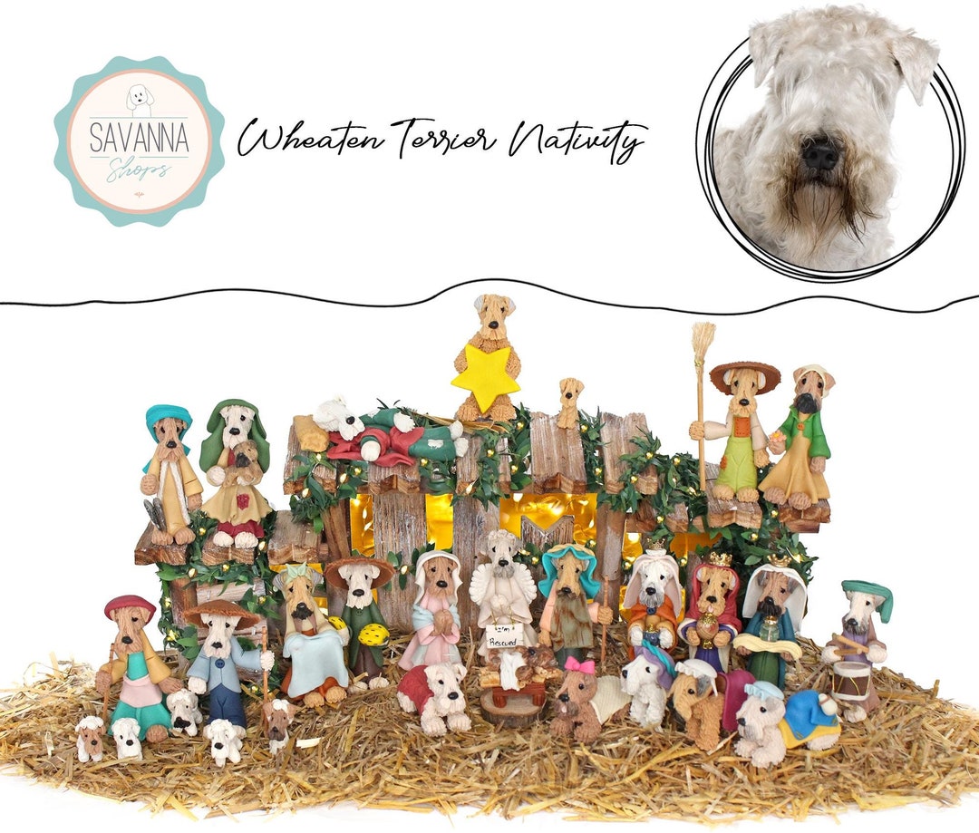 Handmade Wheaten Terrier Dog Nativity Set: Dog Lover Gift - Etsy