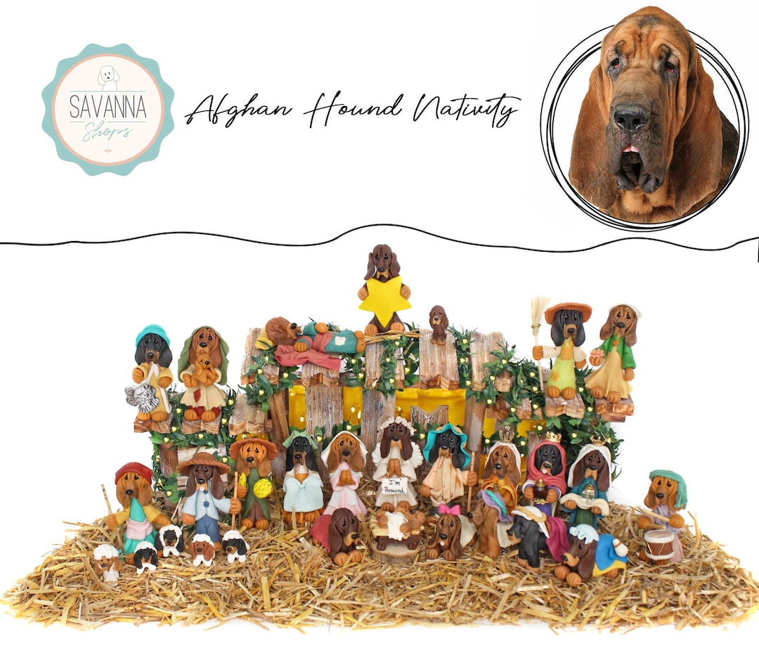 Handmade Bloodhound Dog Nativity Set: Dog Lover Gift - Etsy