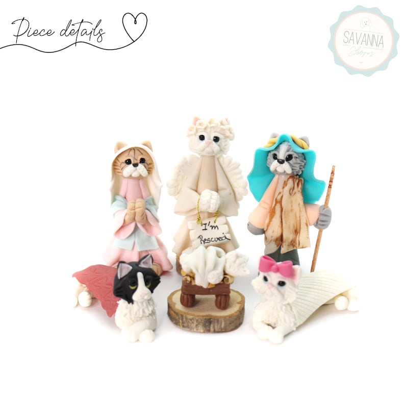 Handmade Cat Nativity Set: Cat Lover Gift - Etsy